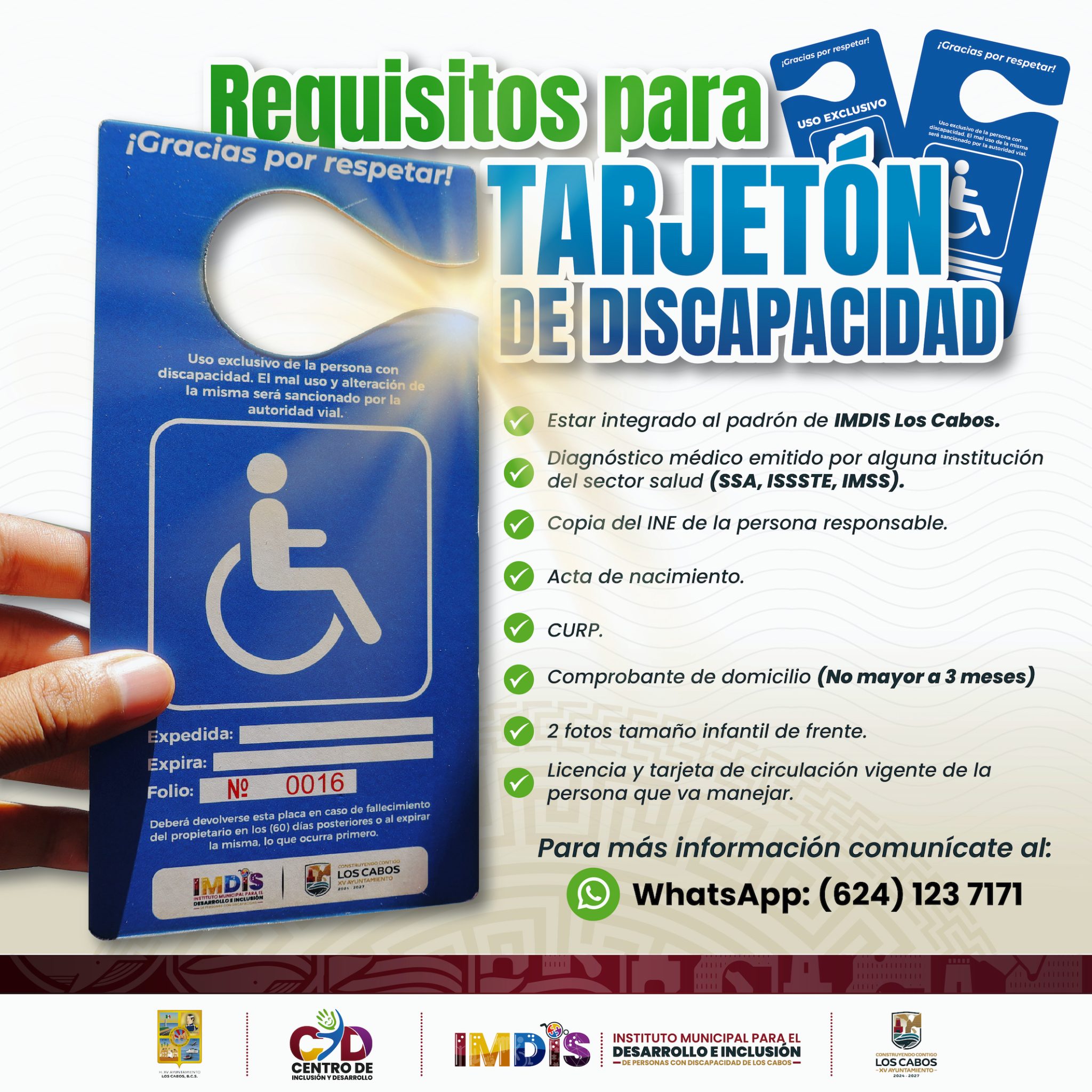 Invitan a tramitar tarjetón para personas con discapacidad motriz o movilidad limitada en Los ...